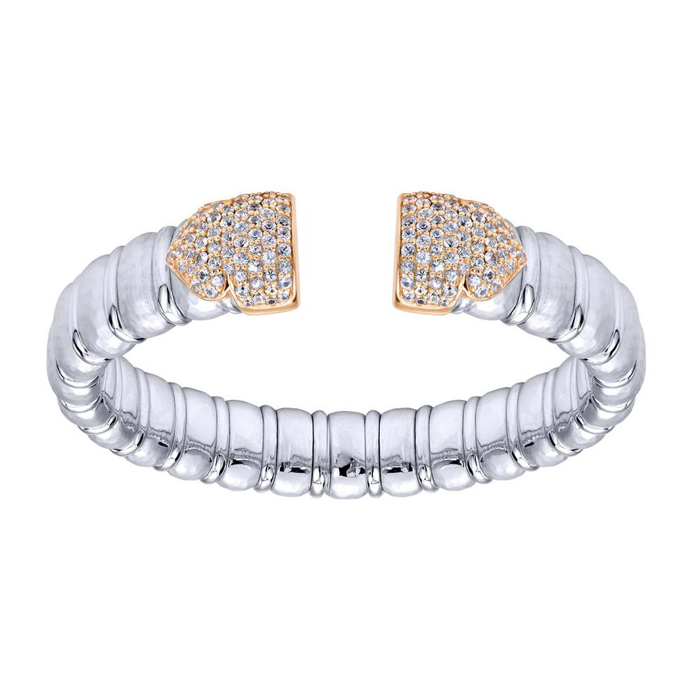 Gabriel Fashion Silver Two-Tone Envy Bangle Bracelet BG3411-65MXJWS ...