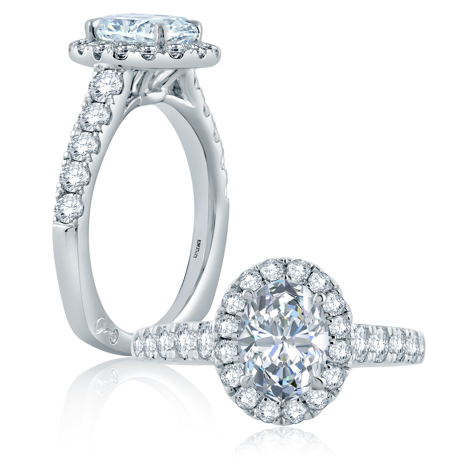 A.JAFFE Platinum Signature Engagement Ring MES868 | TQ Diamonds