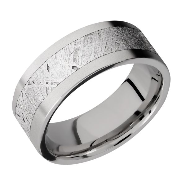 wedding ring with meteorite