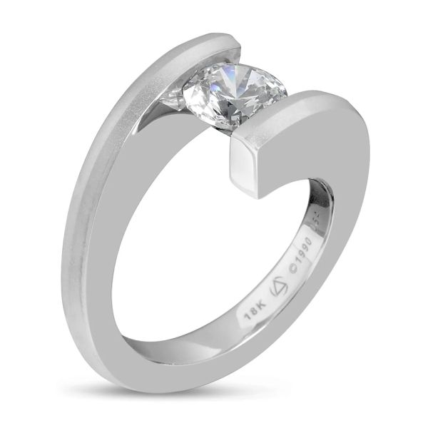 Kretchmer Platinum Gothic HTF Tension Set Ring | TQ Diamonds
