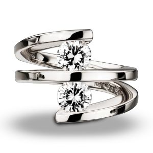 Kretchmer Platinum Marquise Helix Tension Set Ring | TQ Diamonds