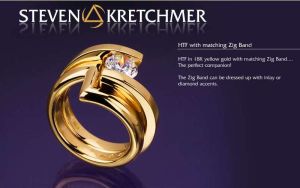 Kretchmer Platinum Omega Band with 8 Diamonds | TQ Diamonds