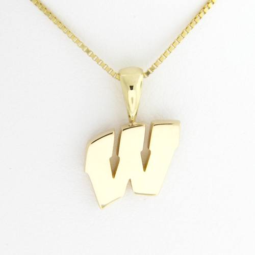University of Wisconsin Motion "W" 14 Kt Yellow Gold Pendant Sm | TQ ...