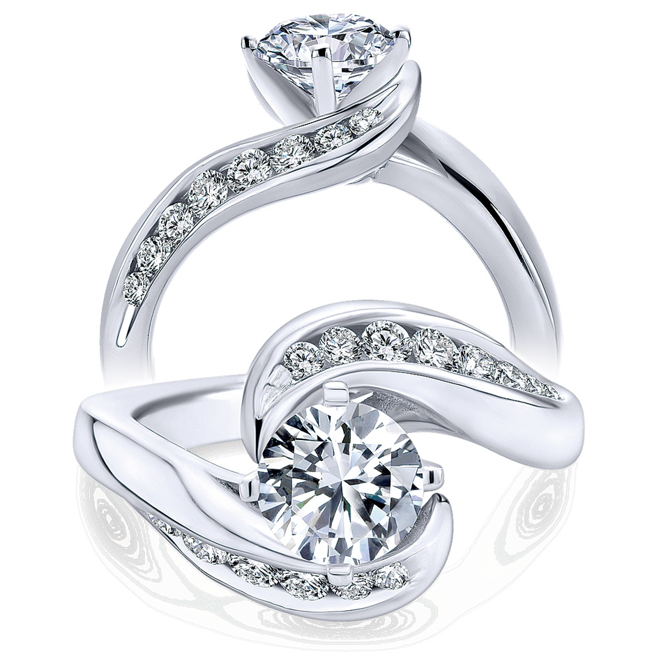 Taryn 14k White Gold Round Bypass Engagement Ring TE4309W44JJ | TQ Diamonds