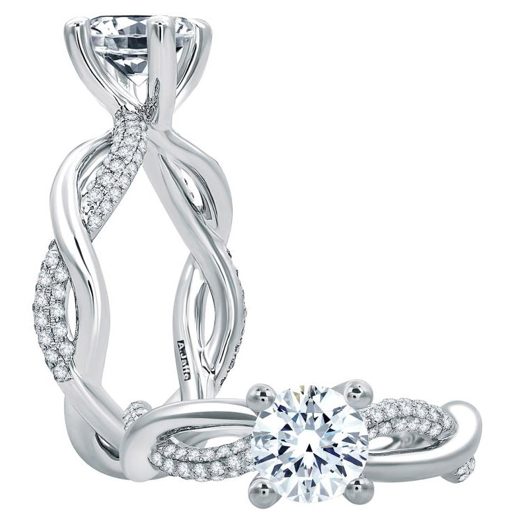 A.JAFFE Platinum Classic Engagement Ring ME1761 | TQ Diamonds