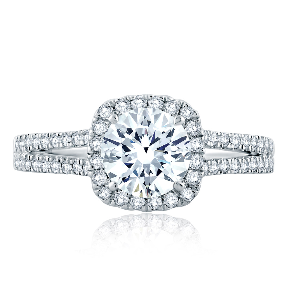 A.JAFFE 18 Karat Signature Engagement Ring MES874 | TQ Diamonds