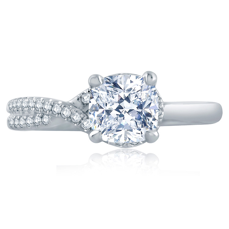 A.JAFFE Platinum Classic Engagement Ring ME2124Q | TQ Diamonds
